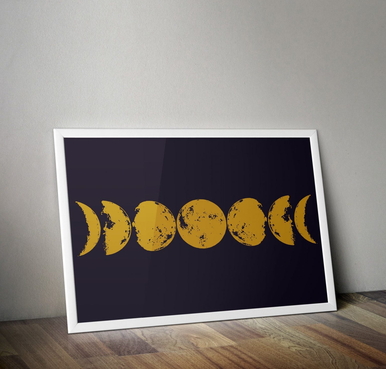 Gold Foiled A4 Moon Art Print - Fox In The Box Studios